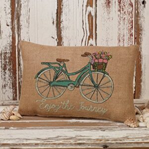 The Country House Collection Burlap Pillow Enjoy The Journey Bicycle (1)