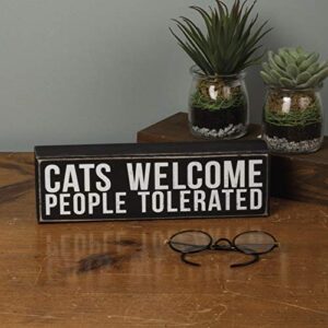 Primitives by Kathy 35175 Classic Box Sign, Cats Welcome