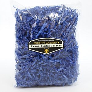 Mighty Gadget (R 1 LB Royal Blue Crinkle Cut Paper Shred Filler for Gift Wrapping & Basket Filling