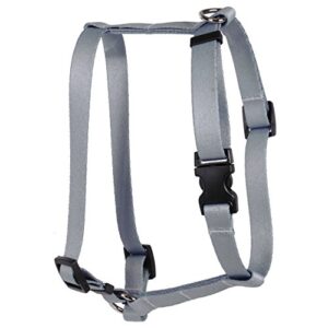 yellow dog design gray simple solid roman style h dog harness, small/medium