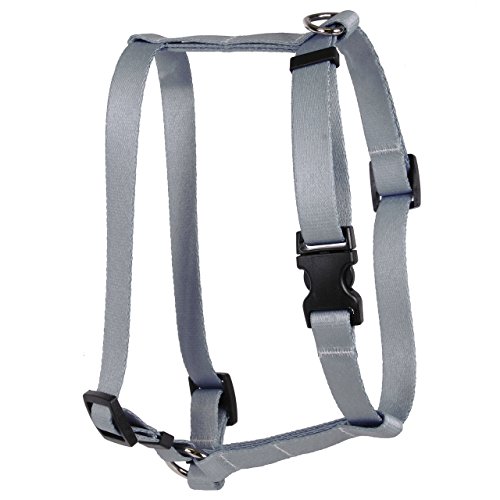 Yellow Dog Design Gray Simple Solid Roman Style H Dog Harness, Small/Medium