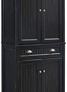 Crosley Furniture Seaside Kitchen Pantry Cabinet - Distressed Black