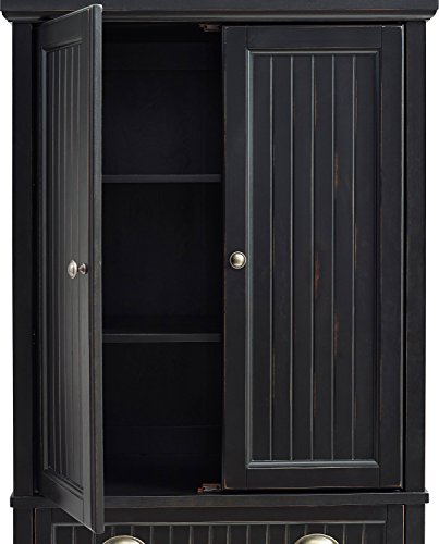 Crosley Furniture Seaside Kitchen Pantry Cabinet - Distressed Black