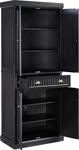 Crosley Furniture Seaside Kitchen Pantry Cabinet - Distressed Black