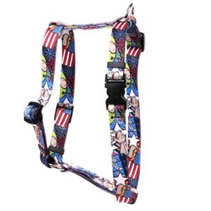 yellow dog design american dream roman style h dog harness, small/medium