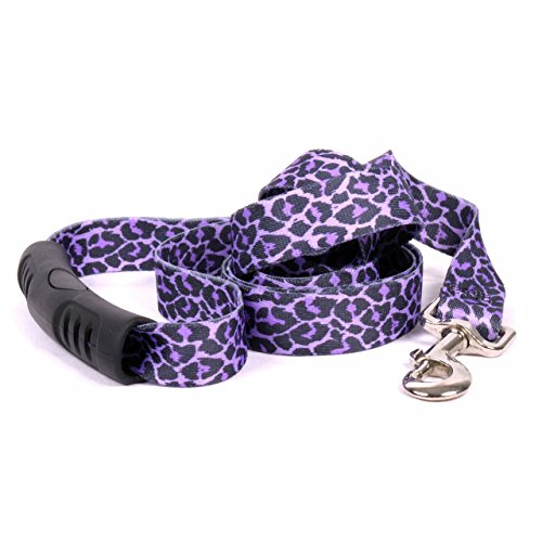 Yellow Dog Design Leopard Purple EZ-Grip Dog Leash with Comfort Handle, Small/Medium