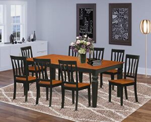 east west furniture lgan9-bch-w, 9-piece