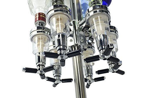 Revolving Alcohol Caddy - 6 Bottles - Liquor Holder Beverage Cocktail Shot Dispenser