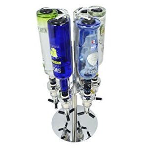 Revolving Alcohol Caddy - 6 Bottles - Liquor Holder Beverage Cocktail Shot Dispenser