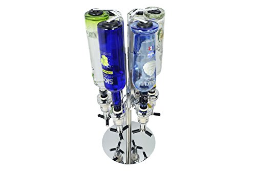 Revolving Alcohol Caddy - 6 Bottles - Liquor Holder Beverage Cocktail Shot Dispenser