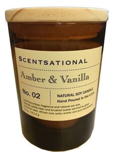 scentsational amber & vanilla candle, amber