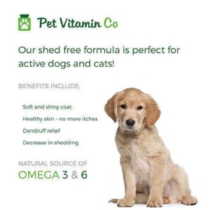 Pet Vitamin Co - Krill Oil Shed-Free Soft Chews for Dogs - Reduce Shedding & Itching - Rich in Omega 3 & Antioxidants - Improves Skin & Coat - Made in USA - 60 Soft Chews