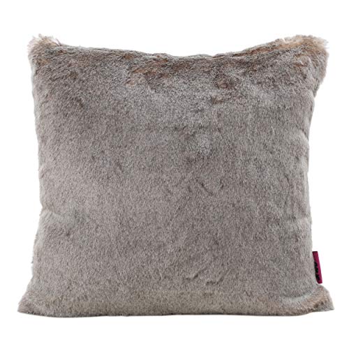 GDF Studio Ellison Faux Fur Throw Pillow, Light Brown