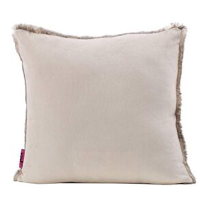 GDF Studio Ellison Faux Fur Throw Pillow, Light Brown