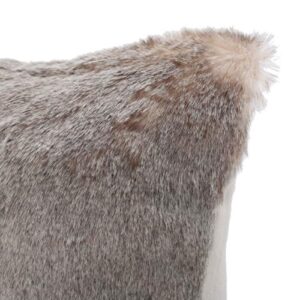 GDF Studio Ellison Faux Fur Throw Pillow, Light Brown