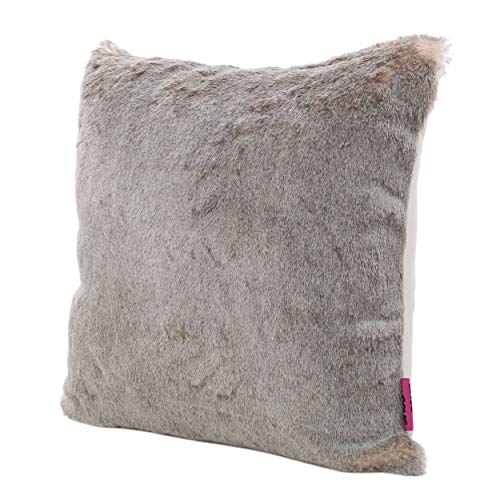 GDF Studio Ellison Faux Fur Throw Pillow, Light Brown