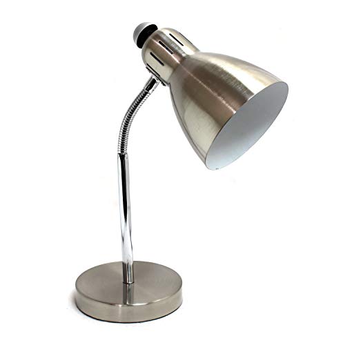 Simple Designs LD1037-BSN Semi Flexible Desk Lamp, Brushed Nickel