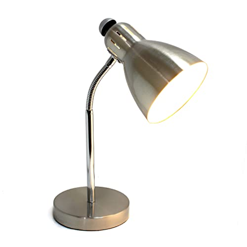 Simple Designs LD1037-BSN Semi Flexible Desk Lamp, Brushed Nickel