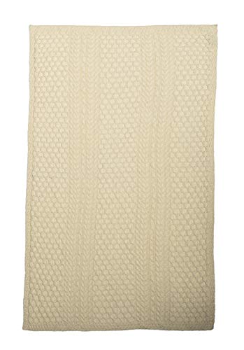 Carraig Donn 100% Wool Blanket Made in Ireland Throw with Honeycomb Knitted Design 40"x 60"