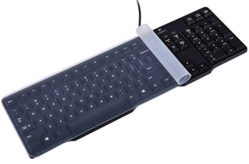 Universal Clear Waterproof Anti-Dust Silicone Keyboard Protector Cover Skin for Standard Size PC Computer Desktop Keyboards (Size: 17.52" x 5.51")