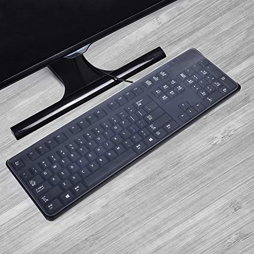 Universal Clear Waterproof Anti-Dust Silicone Keyboard Protector Cover Skin for Standard Size PC Computer Desktop Keyboards (Size: 17.52" x 5.51")