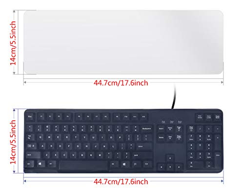 Universal Clear Waterproof Anti-Dust Silicone Keyboard Protector Cover Skin for Standard Size PC Computer Desktop Keyboards (Size: 17.52" x 5.51")