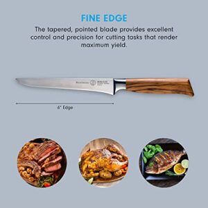 Messermeister Oliva Elite 6” Boning Knife - Fine German Steel Alloy Blade & Natural Mediterranean Olive Wood Handle - Rust Resistant & Easy to Maintain