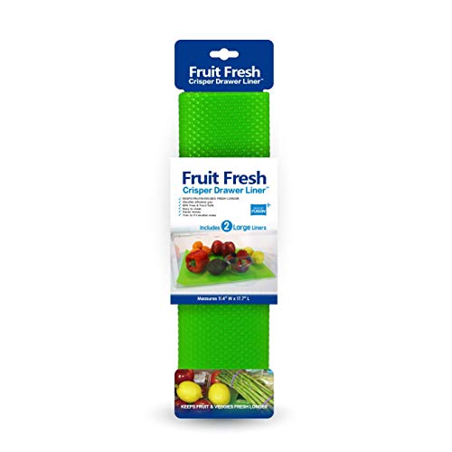 Grand Fusion Fresh Fruits Refrigerator Drawer Liner, Fridge Liners, Keep Your Produce Fresh and Juicy, Easy-to-Clean, Green, Pack of 2