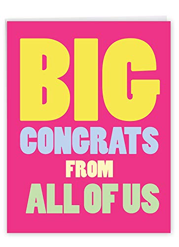 NobleWorks - Jumbo Congratulations Greeting Card (8.5 x 11 Inch) - Group Congrats Notecard from All of Us, Groups - Big Congrats From Us J3893CGG