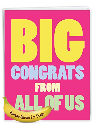 NobleWorks - Jumbo Congratulations Greeting Card (8.5 x 11 Inch) - Group Congrats Notecard from All of Us, Groups - Big Congrats From Us J3893CGG