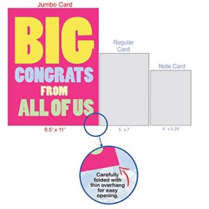 NobleWorks - Jumbo Congratulations Greeting Card (8.5 x 11 Inch) - Group Congrats Notecard from All of Us, Groups - Big Congrats From Us J3893CGG