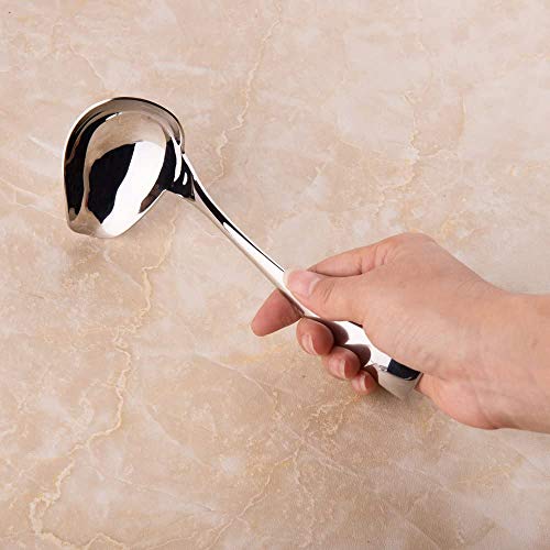 IMEEA Small Sauce Ladle with Pouring Spout 18/10 Stainless Steel Sauce Drizzle Spoon, 7inch