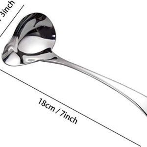 IMEEA Small Sauce Ladle with Pouring Spout 18/10 Stainless Steel Sauce Drizzle Spoon, 7inch