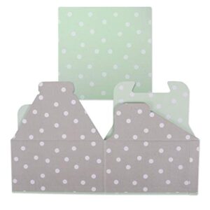 Home Traditions Foldable Cloth Storage Box Closet Dresser Drawer Organizer Cube Basket Bins Containers Divider with Drawers for Underwear, Bras, Socks, Ties, Scarves - Set of 2, Gray Polka Dot