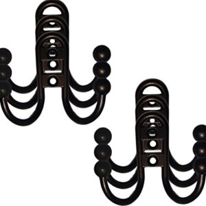 Double Coat Hook Hoops, Bronze, White & Satin Nickle Available (Bronze- 6 Hooks)