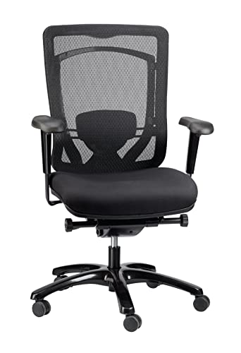 Eurotech Seating Monterey Fabric Seat & Mesh Back Chair, Black