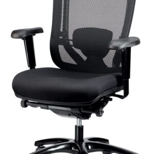 Eurotech Seating Monterey Fabric Seat & Mesh Back Chair, Black