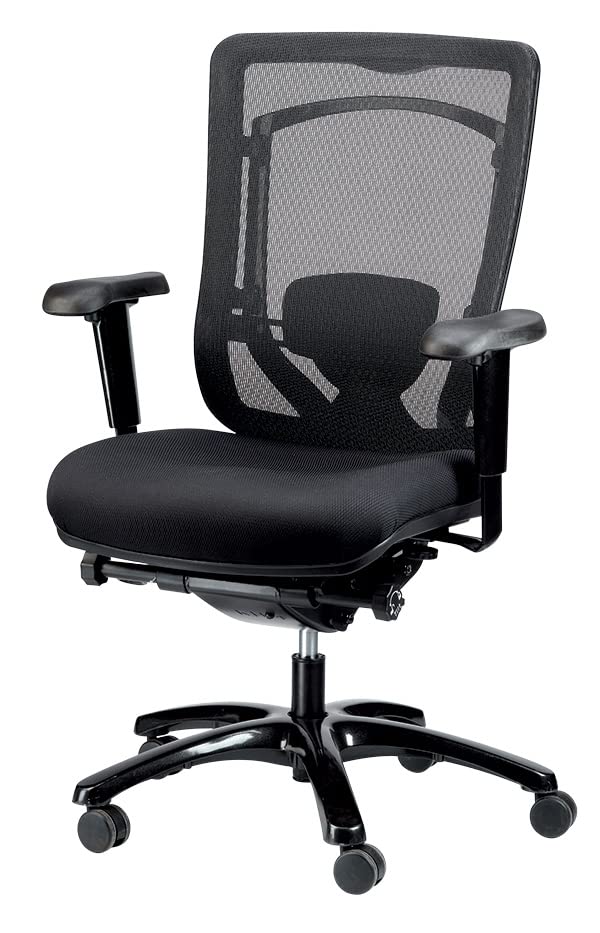 Eurotech Seating Monterey Fabric Seat & Mesh Back Chair, Black