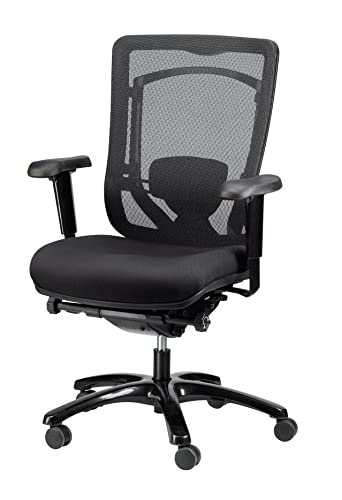 Eurotech Seating Monterey Fabric Seat & Mesh Back Chair, Black