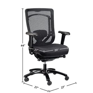 Eurotech Seating Monterey Fabric Seat & Mesh Back Chair, Black