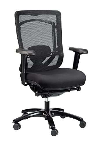 Eurotech Seating Monterey Fabric Seat & Mesh Back Chair, Black