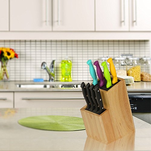 Mantello Universal Knife Holder- Knife Block Without Knives, Two-Tier Knife Storage Universal Knife Block- Kitchen Knife Holder, Knife Holder for Kitchen Counter