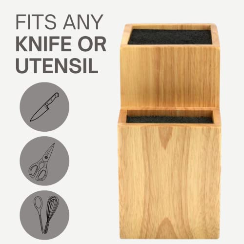 Mantello Universal Knife Holder- Knife Block Without Knives, Two-Tier Knife Storage Universal Knife Block- Kitchen Knife Holder, Knife Holder for Kitchen Counter