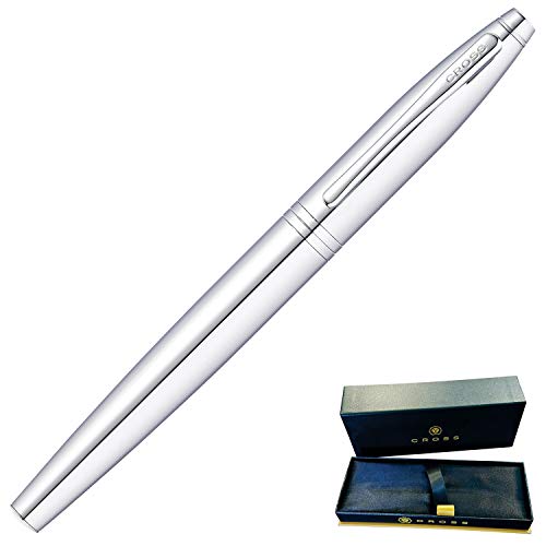 Dayspring Pens Cross Fountain Pen | Engraved/Personalized Cross Calais Fountain Gift Pen with Case - Chrome AT0116-1MS. Custom Engraved and Shipped Fast.