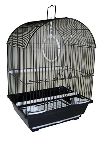 YML A1104BLK Round Top Style Small Parakeet Cage, 11 x 9 x 16