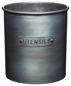 kitchen craft utensil holder industrial kitchen 12x14,5cm, 13.5 x 13.5 x 14.5 cm, silver