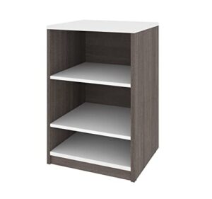 bestar cielo low shelving unit, 20w, bark grey & white