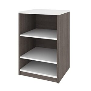 Bestar Cielo Low Shelving Unit, 20W, Bark Grey & White