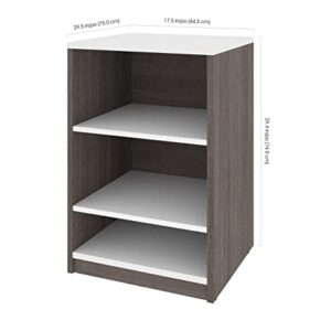 Bestar Cielo Low Shelving Unit, 20W, Bark Grey & White