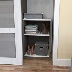 Bestar Cielo Low Shelving Unit, 20W, Bark Grey & White